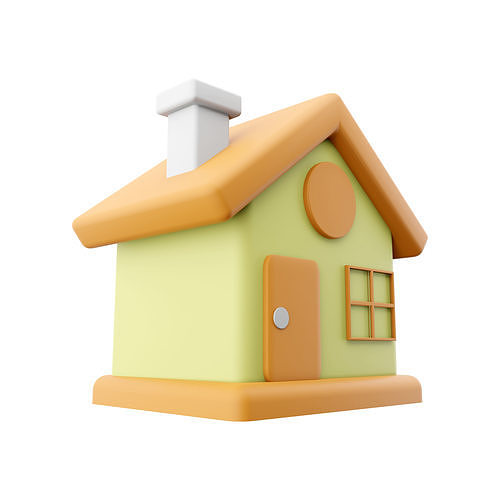House cartoon icon 3D model | CGTrader