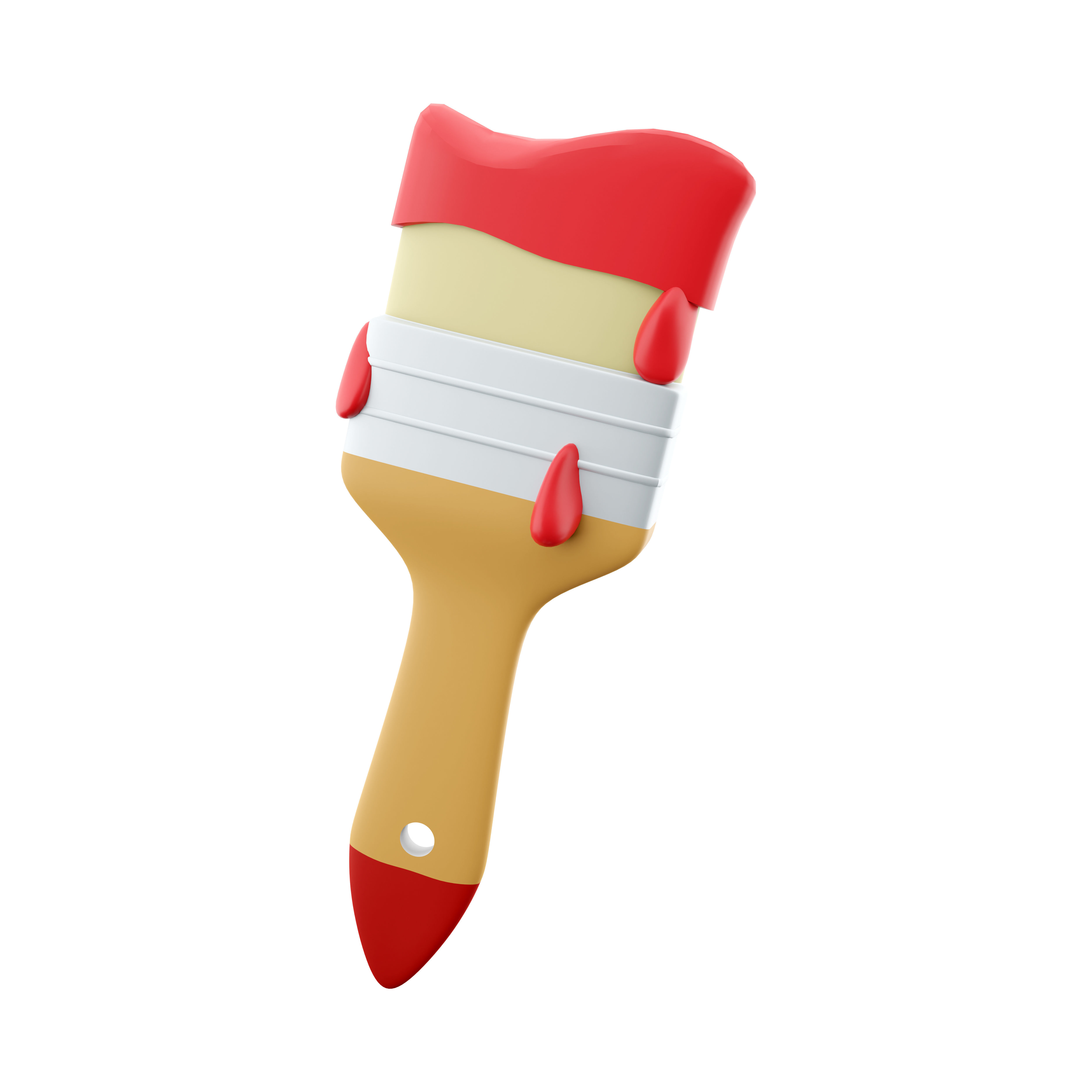 Wall paint brush cartoon icon 3D model | CGTrader