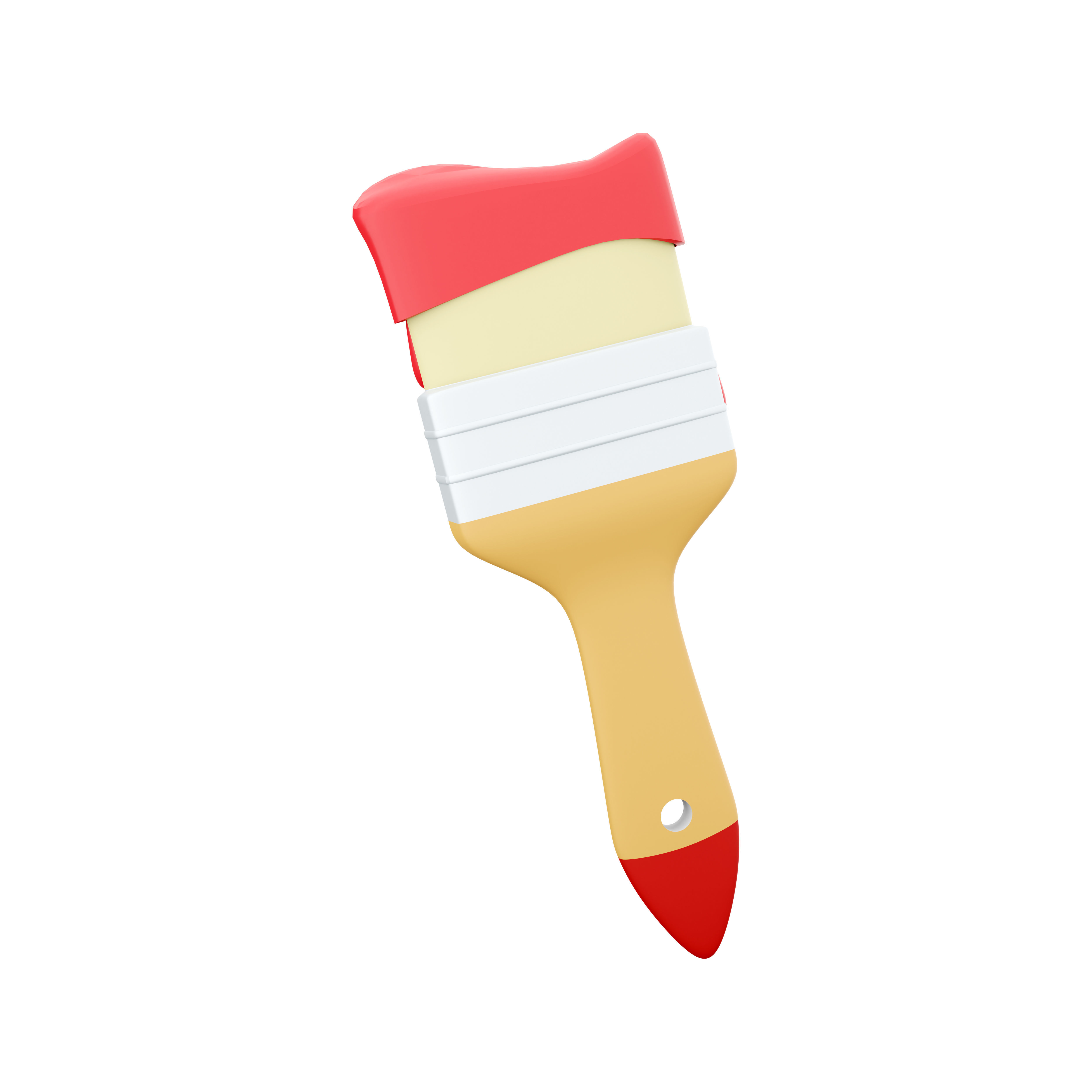 Wall paint brush cartoon icon 3D model | CGTrader