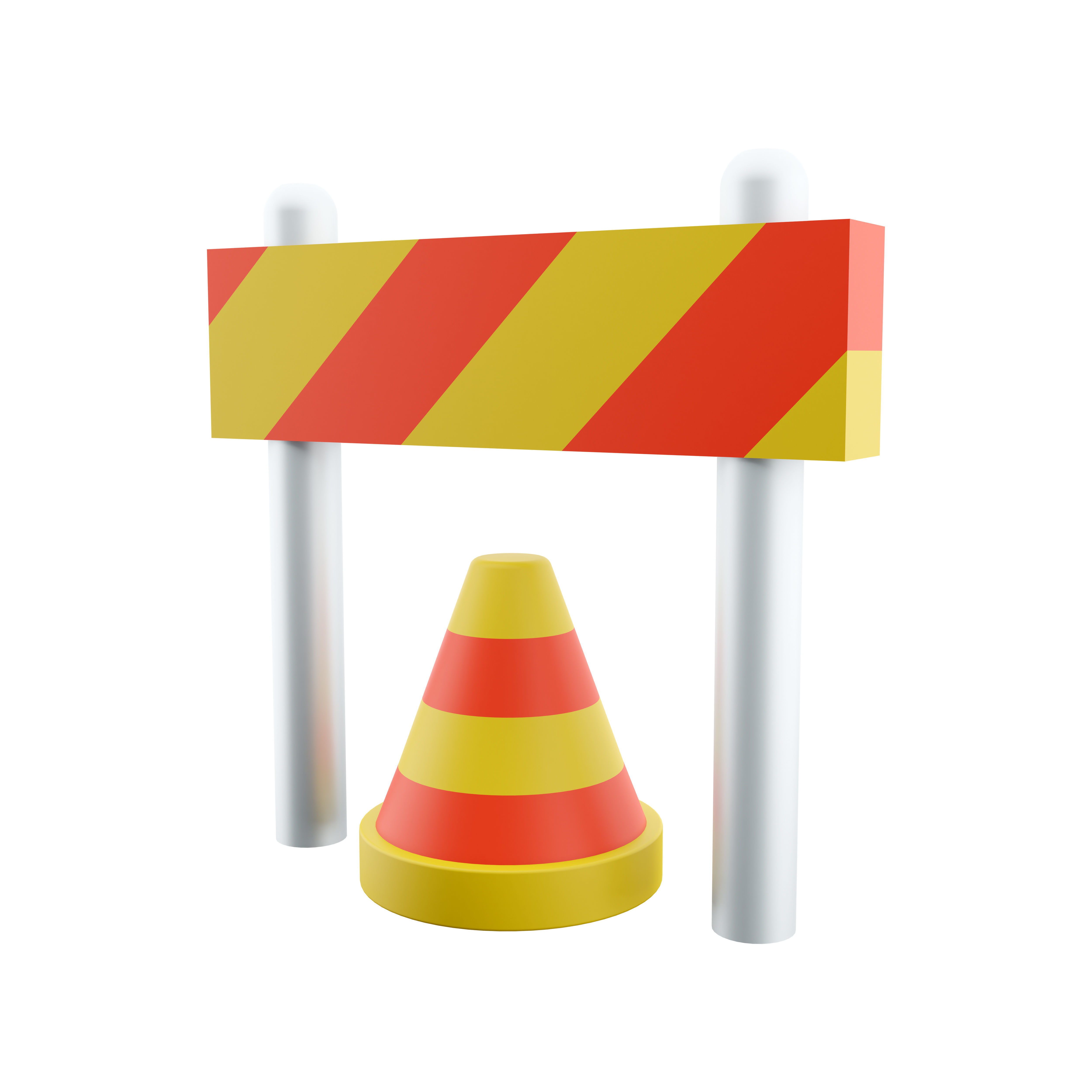 Traffic warning cones cartoon icon 3D model | CGTrader