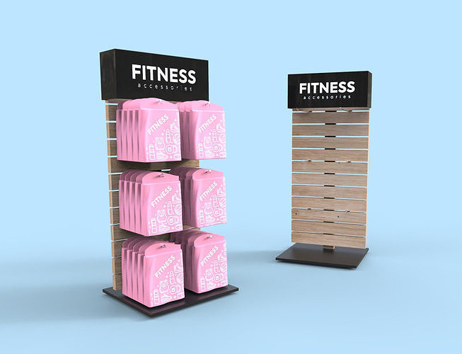Minimalistic Display for fitness accessories POS 3D model | CGTrader