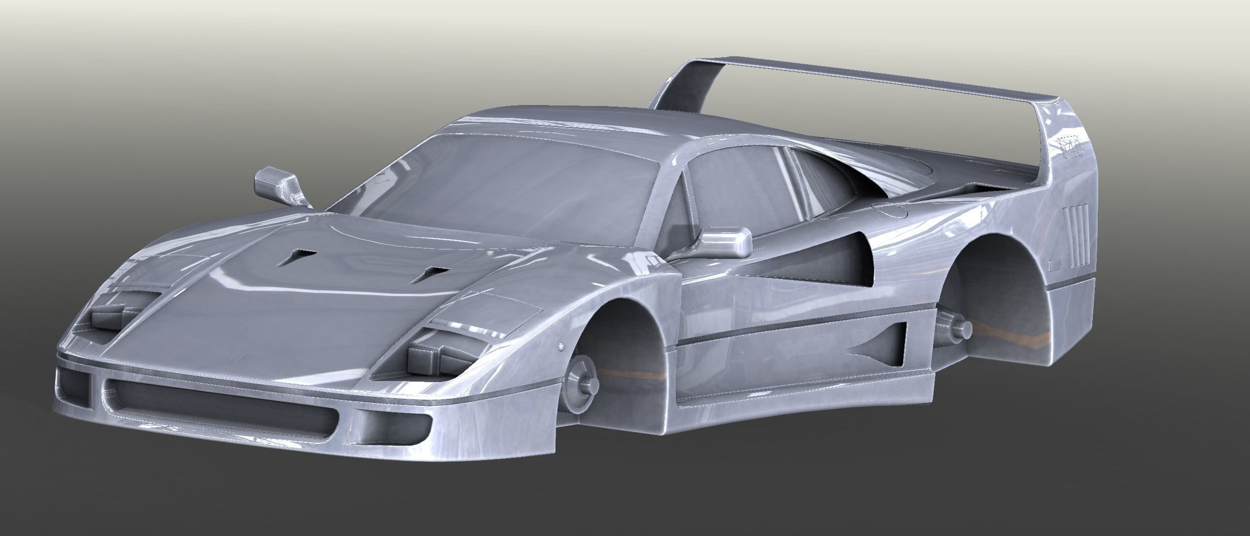 Ferrari F40 - Your Childhood Dream Car Ready for 3D Printing 3D model ...