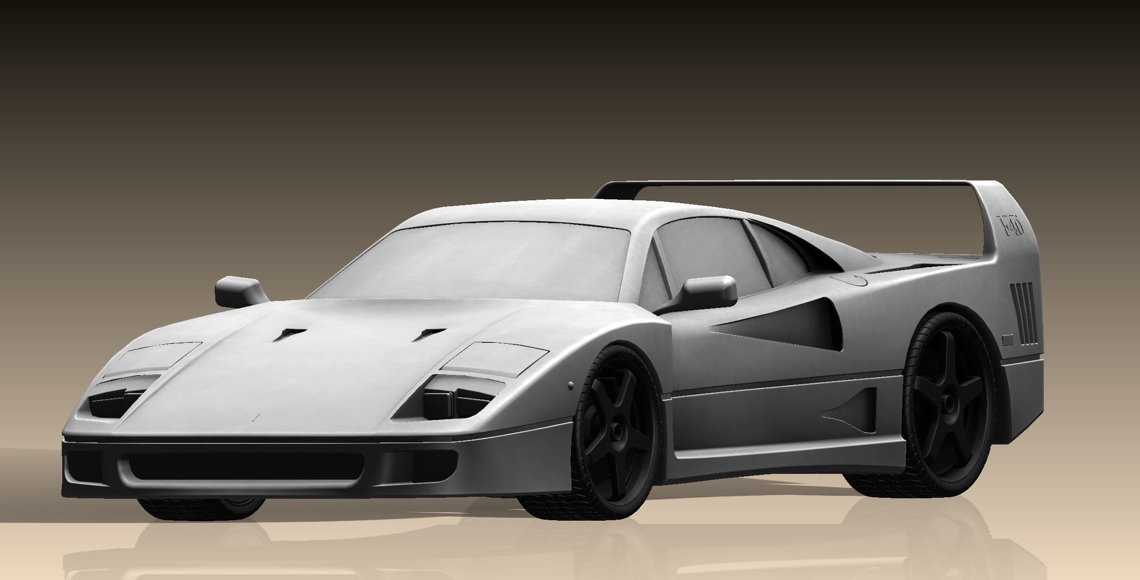 Ferrari F40 - Your Childhood Dream Car Ready for 3D Printing 3D model ...