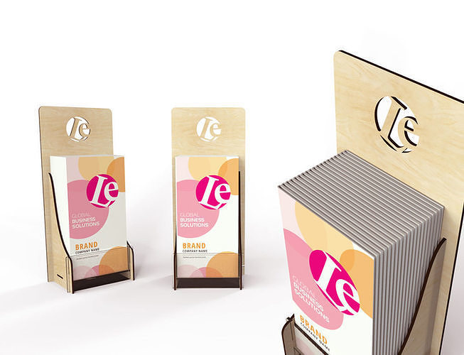 wooden display for handbills leaflets free 3D model | CGTrader