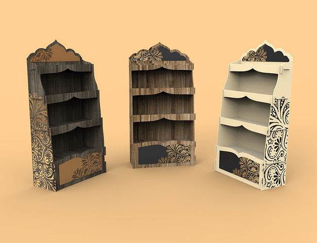 Wooden oriental stand - generic display - POS 3D model | CGTrader
