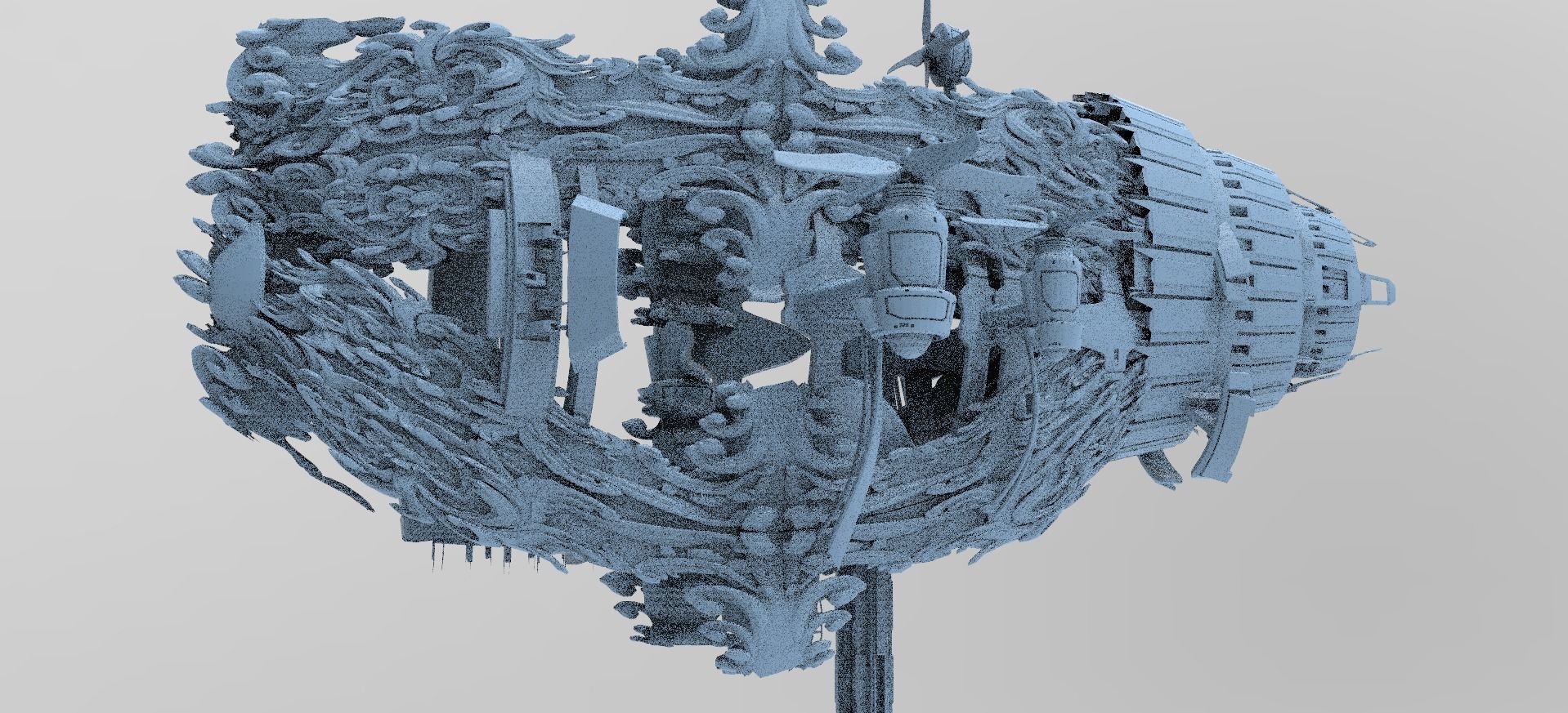 Gilgamesh airship cylinder ship 3D model | CGTrader