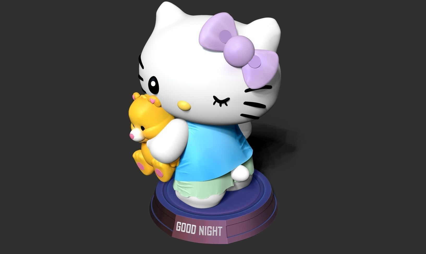 Good night Hello Kitty 3D model 3D printable | CGTrader