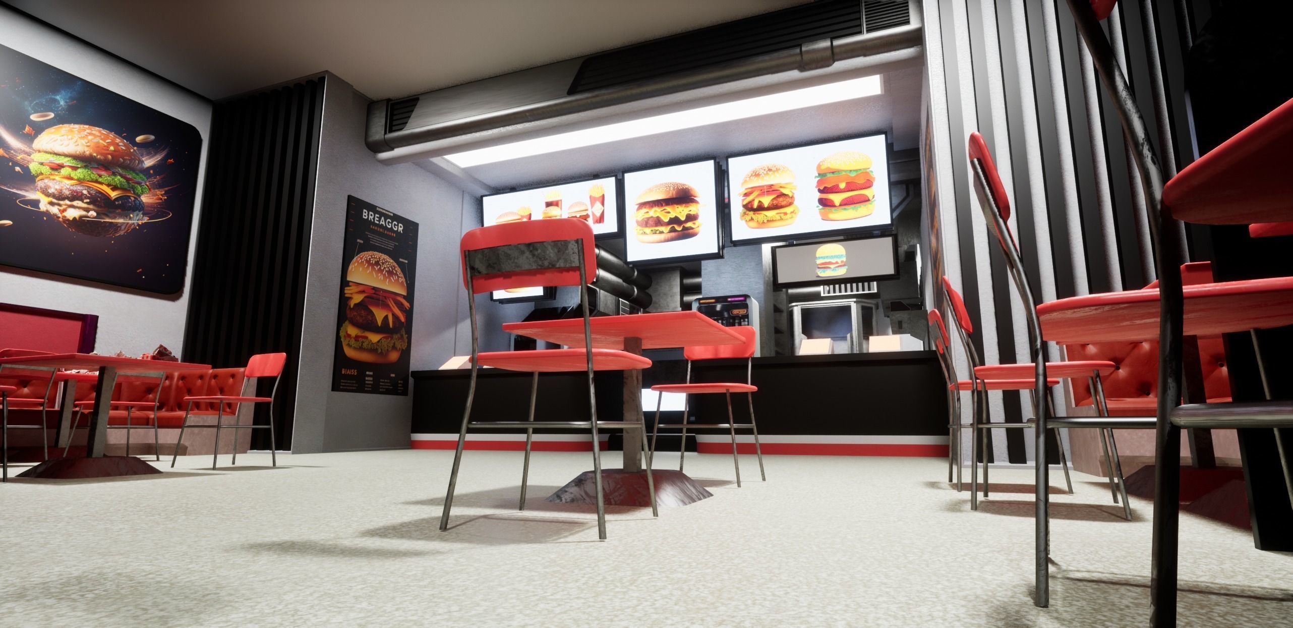 Cyberpunk Burger Restaurant 3D model | CGTrader