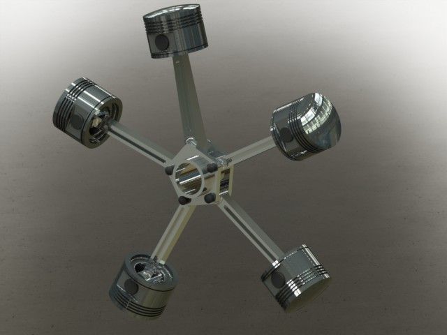 Radial Engine sub assembly free 3D model | CGTrader