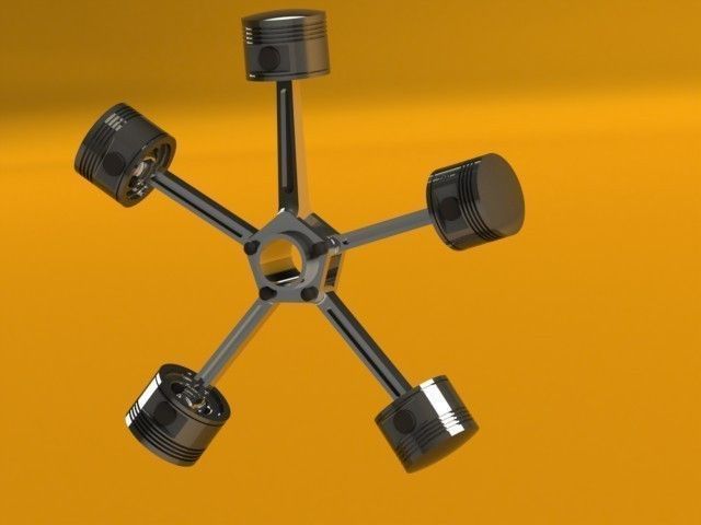 Radial Engine sub assembly free 3D model | CGTrader