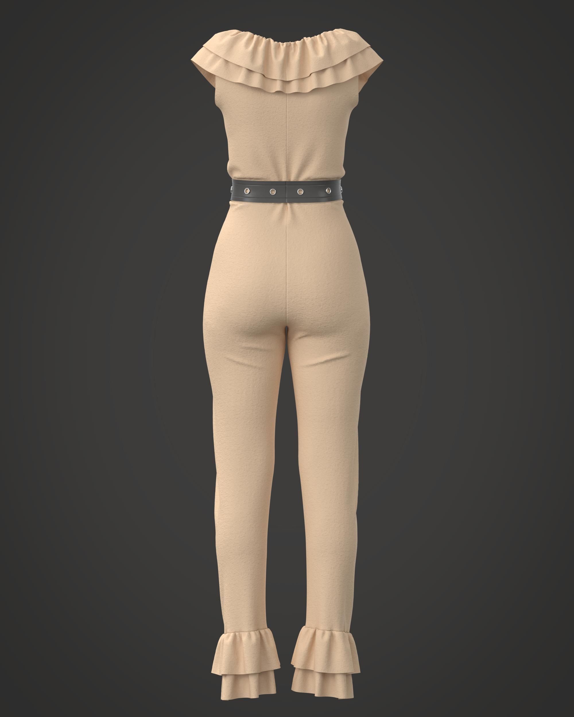 8 Women Long Jumpsuit 3D model | CGTrader