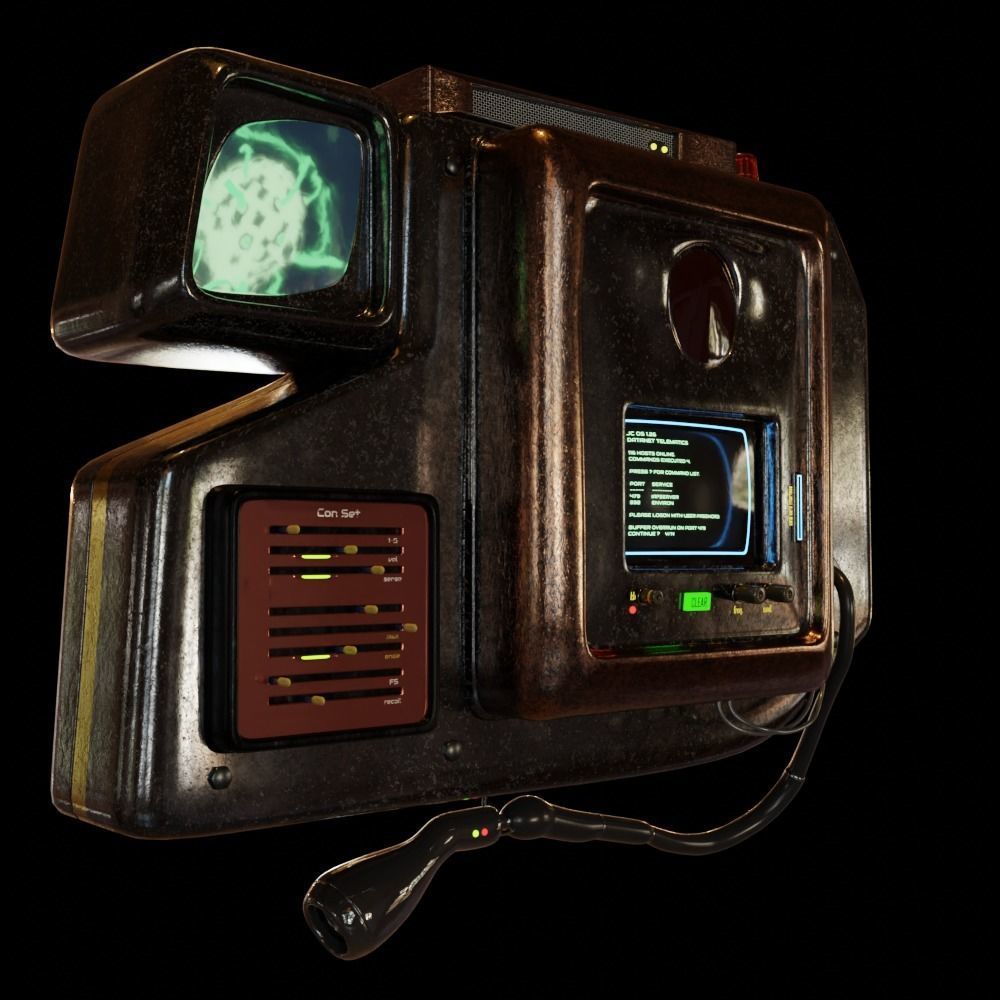 Scifi console terminal com cyberpunk device 3D model | CGTrader