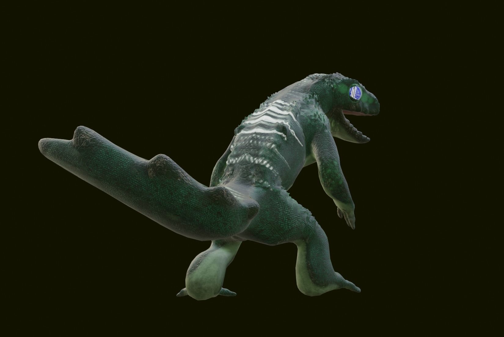 3D model Green and Purple Humanoid Lizard VR / AR / low-poly | CGTrader