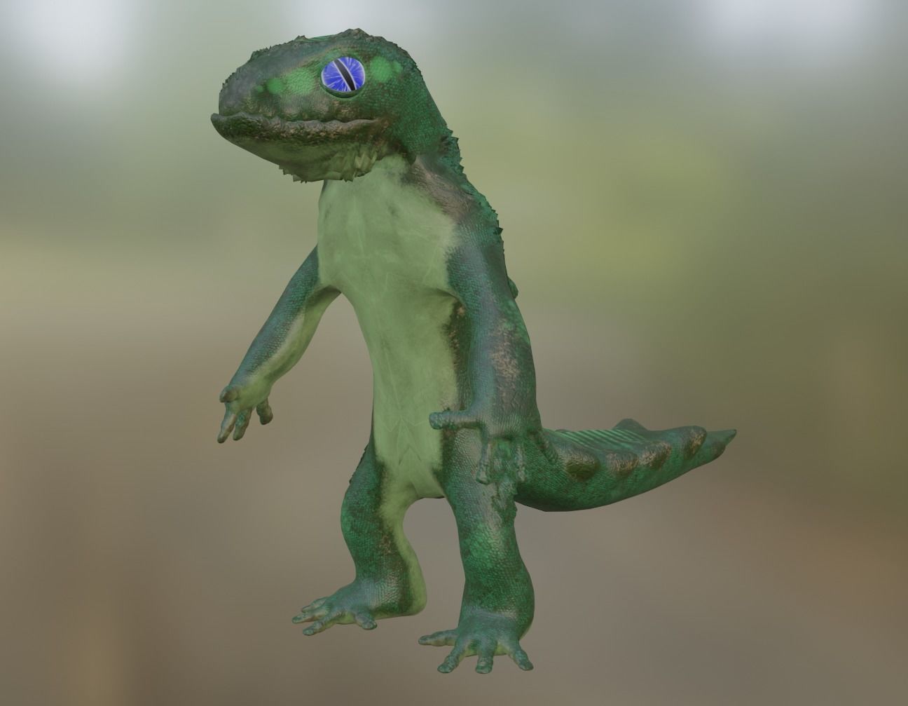 3D model Green and Purple Humanoid Lizard VR / AR / low-poly | CGTrader