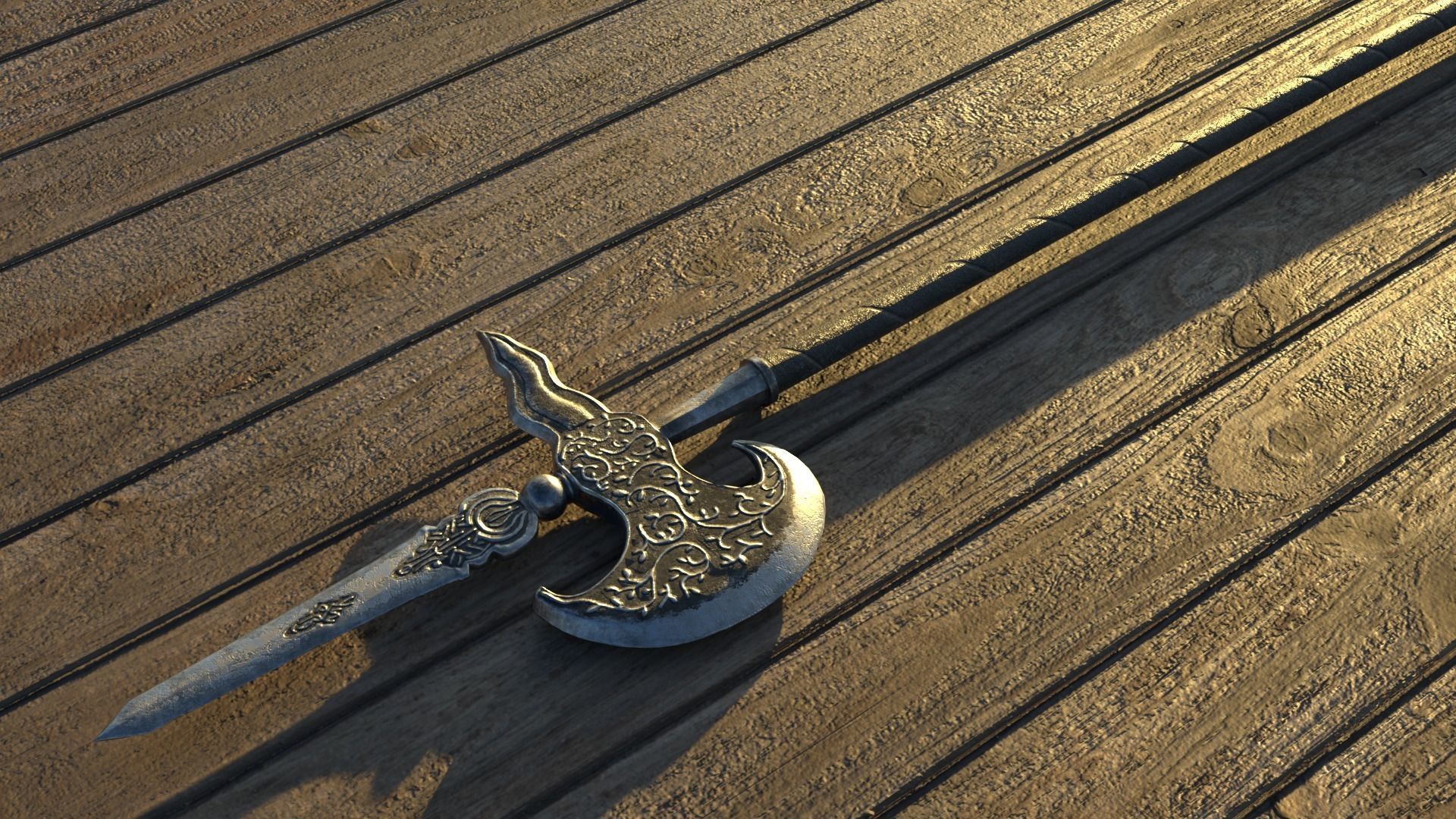 Banished Knights Halberd from Elden Ring free VR / AR / low-poly 3D ...