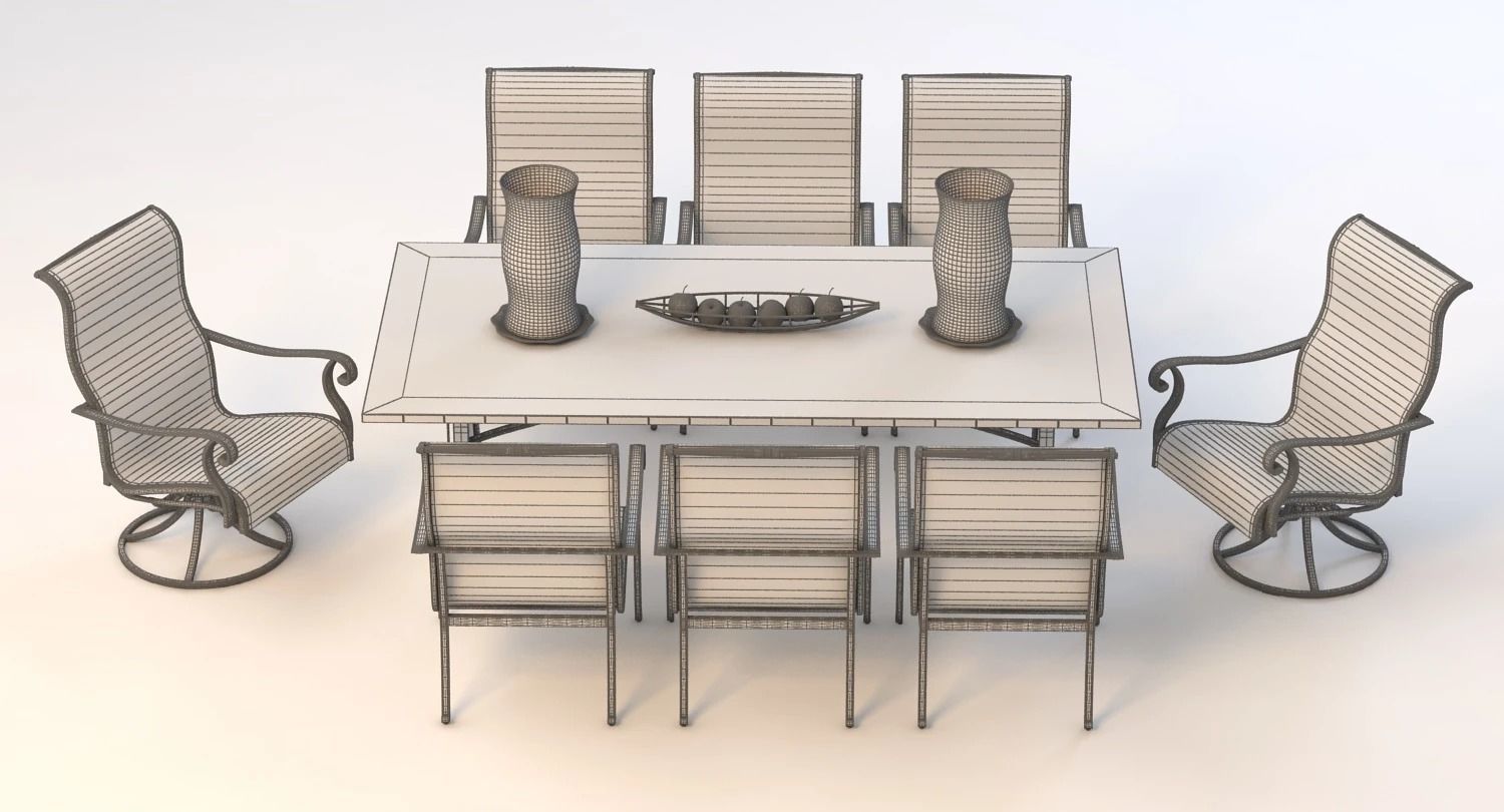 Agio Patio Outdoor Dining Set 3D model | CGTrader