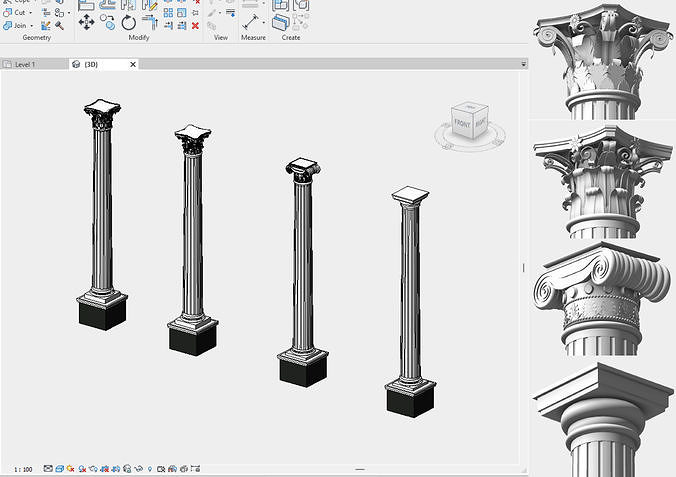 Classic Column Revit Family 3D model | CGTrader