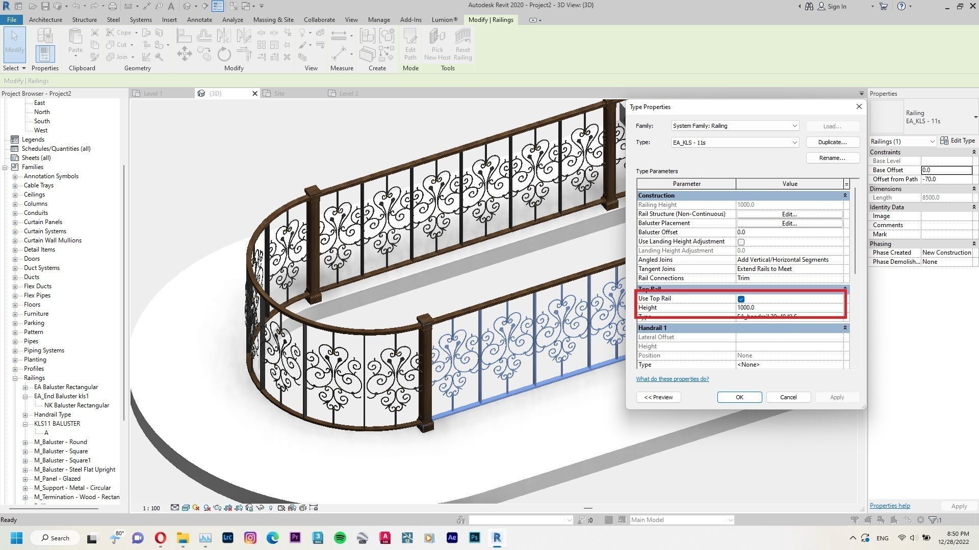 Classic Railing Revit Family 3D model | CGTrader