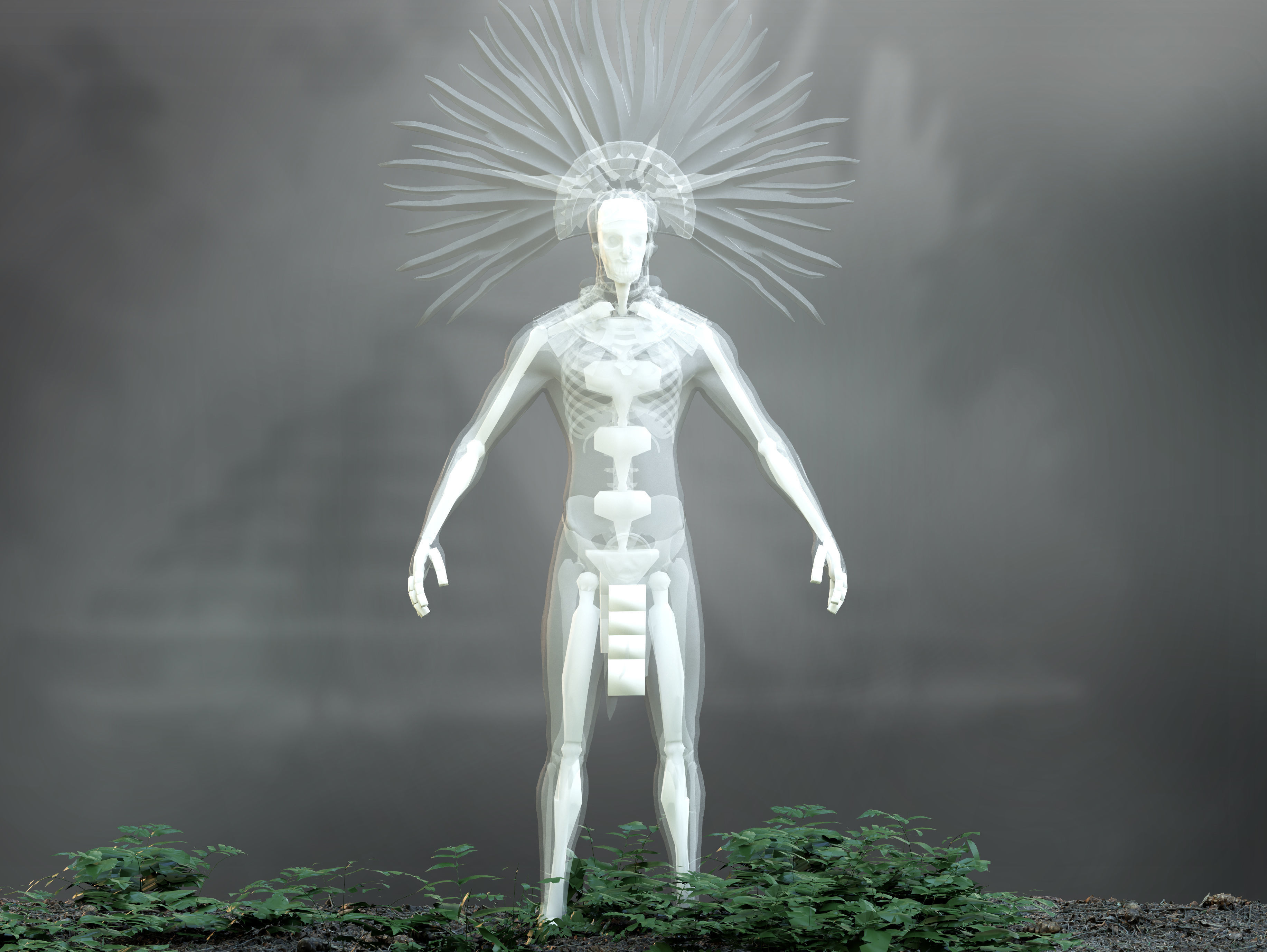 3D model Aztec god of the dead Mictlantecuhtli VR / AR / low-poly ...