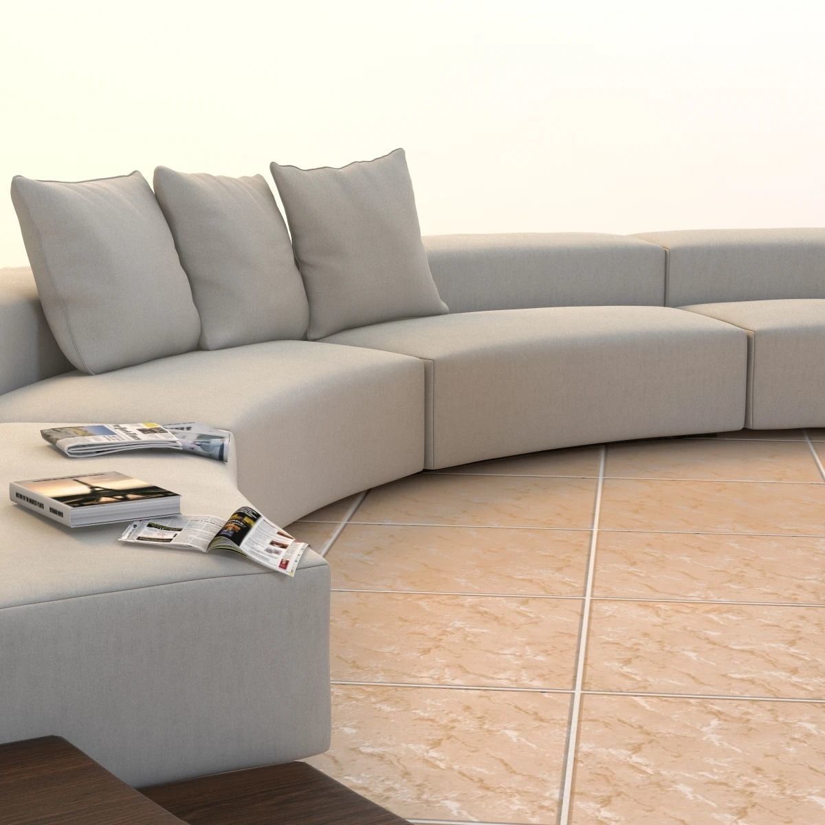 Circular Conversation Sofa With Firepit 3D model | CGTrader