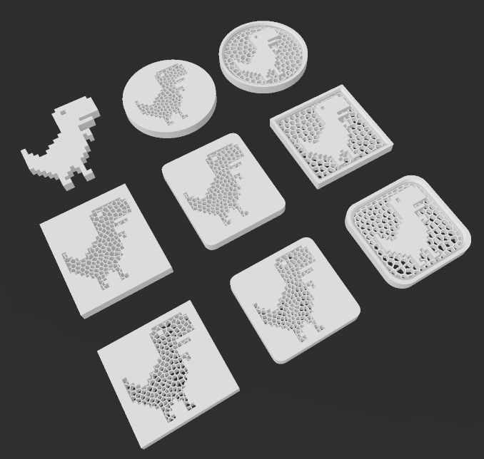 No Internet Google Chrome Dinosaur Game Icon 3D model 3D printable ...