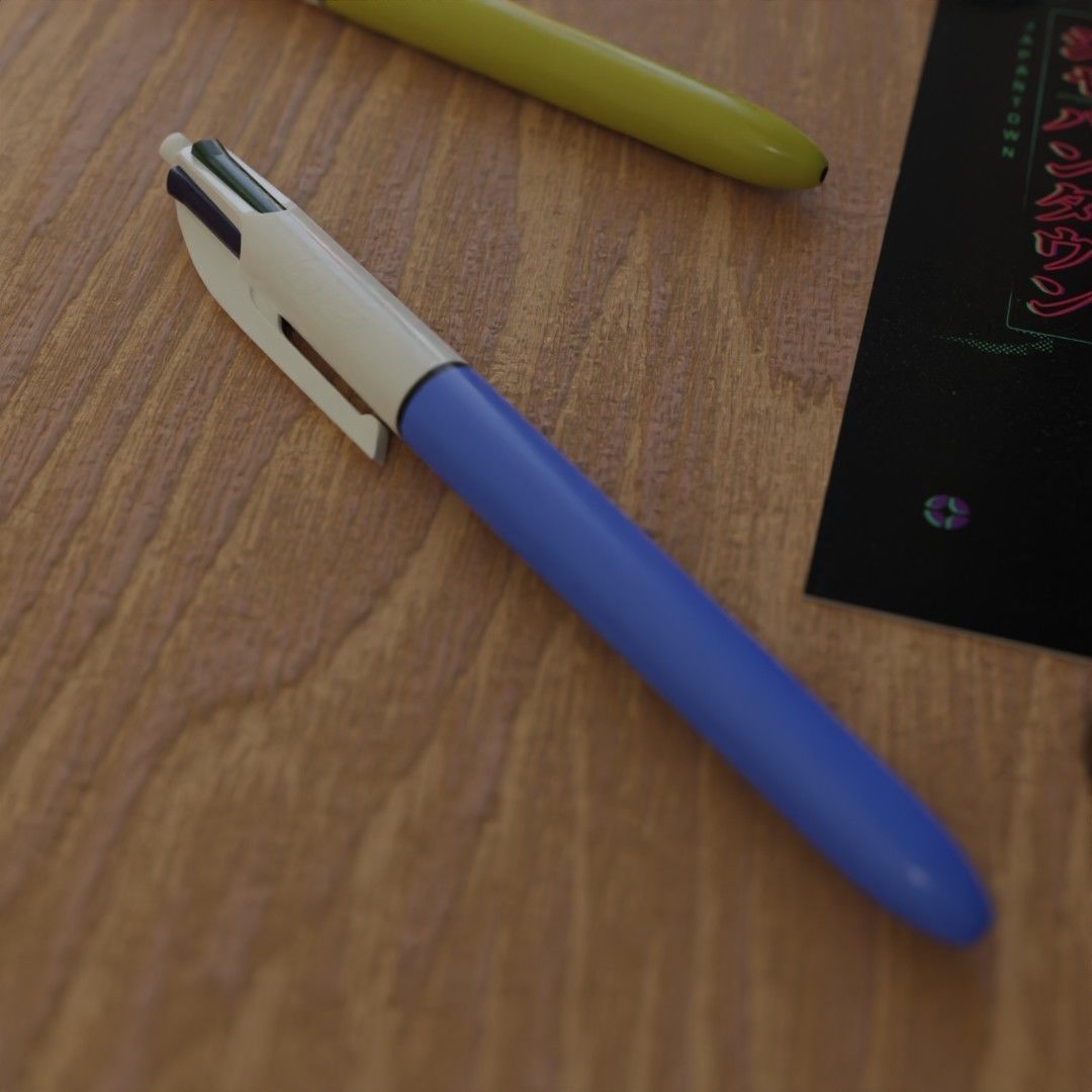 Bic 4 Color Pen 3D model | CGTrader