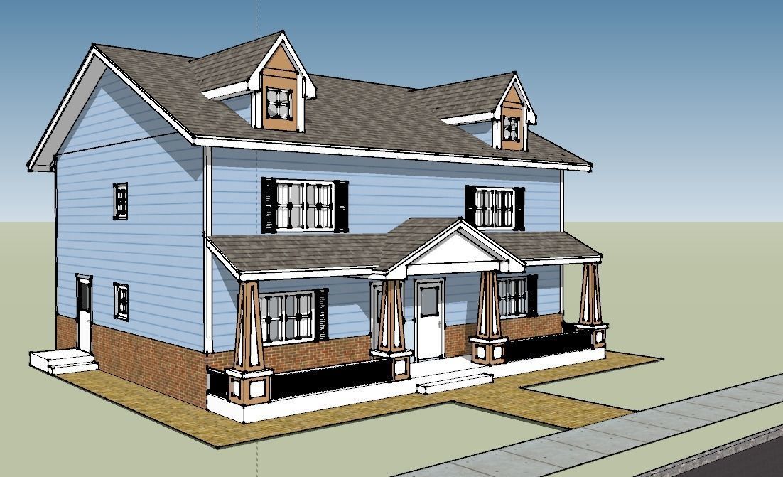 Craftsman Style Duplex 3D model | CGTrader