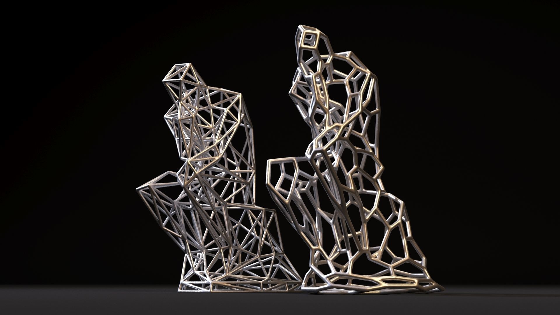 Thinker voronoi 3D model 3D printable | CGTrader