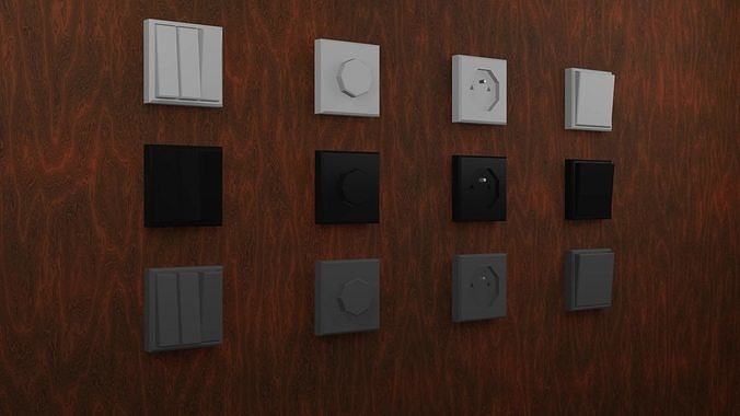 3D model Europe Light Switches Collection Low-Poly 3D Model VR / AR ...