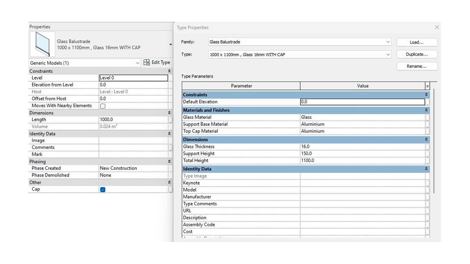 Glass Balustrade Generic Model Revit Family 3D model | CGTrader