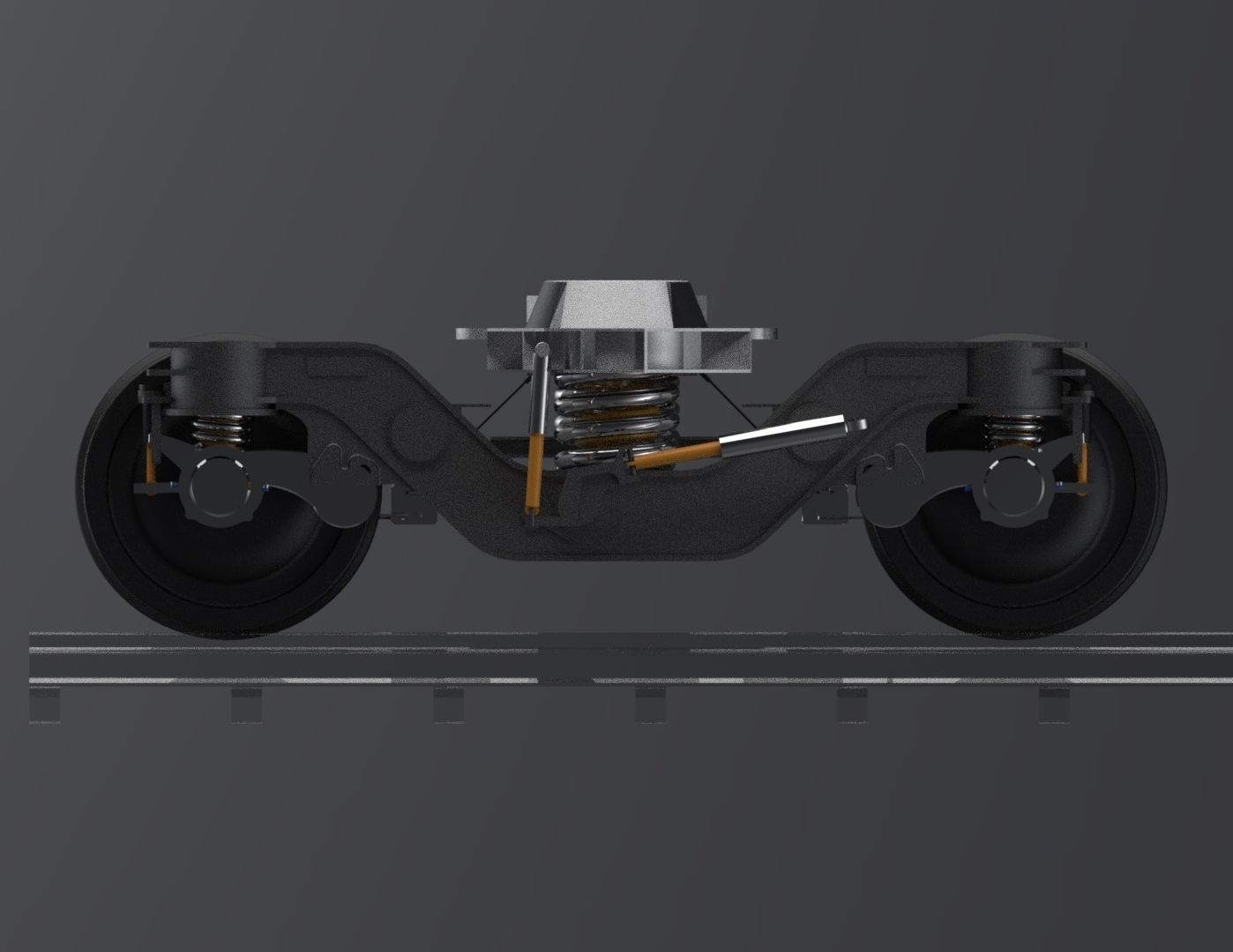 Train 2 axes bogie and suspension system 3D model | CGTrader