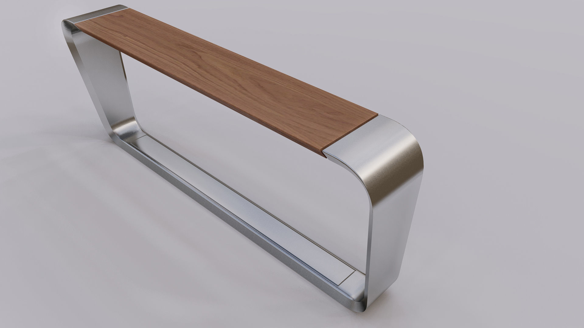 Contemporary public bench METRO40 CONNECT RAILS 3D model | CGTrader