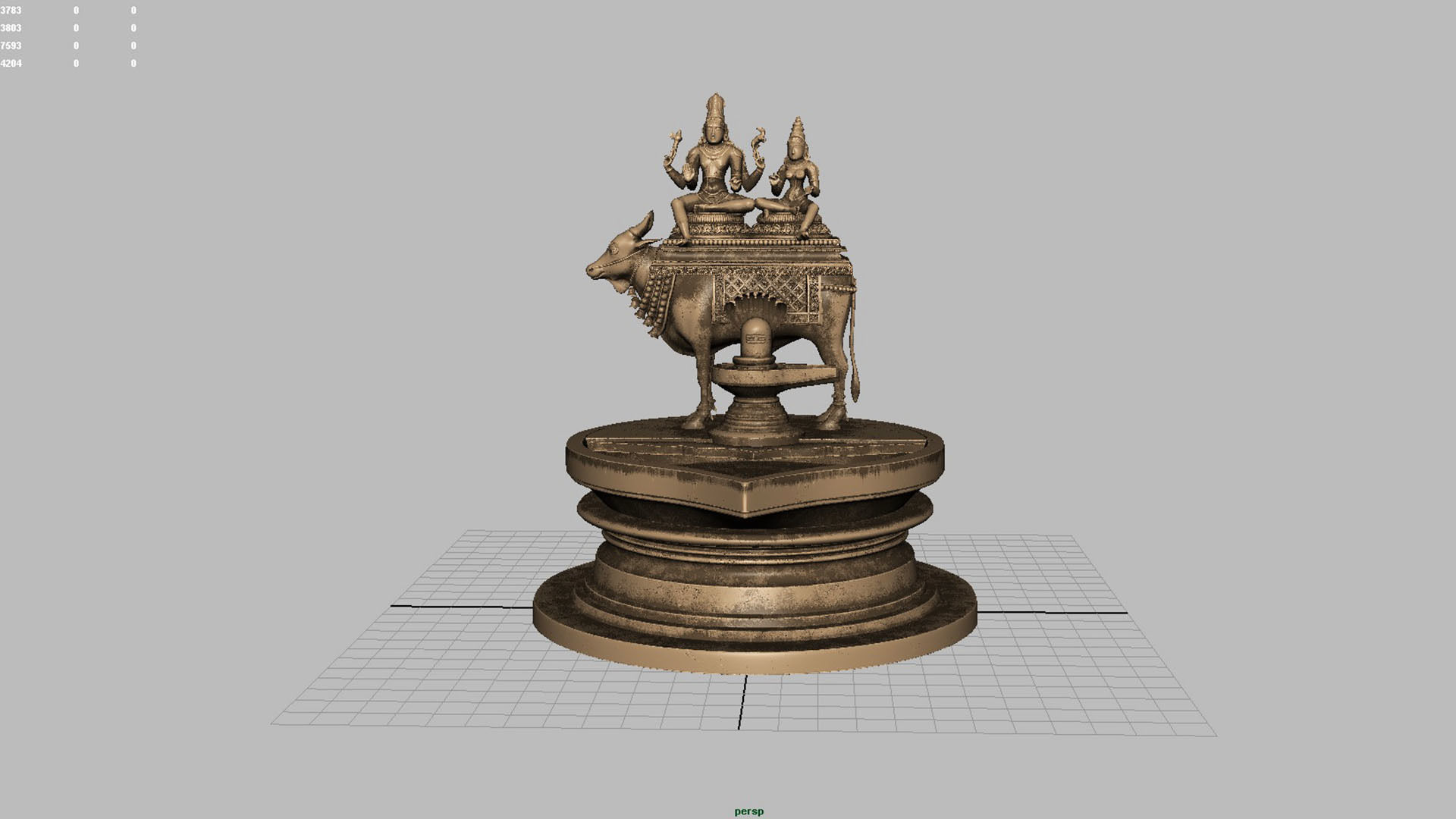 oil lamp god shiva parvati 3D model | CGTrader
