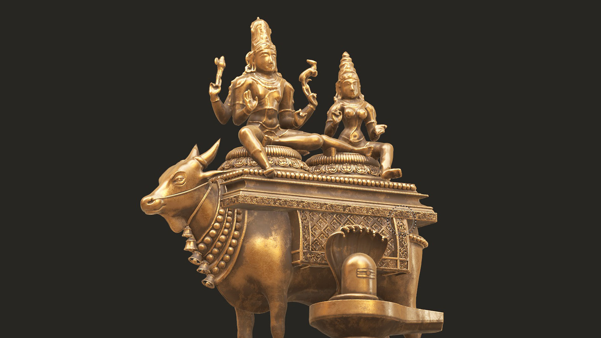 oil lamp god shiva parvati 3D model | CGTrader