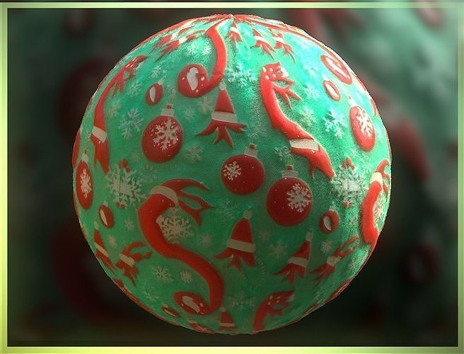 Texture PBR Christmas Winter Cloth Fabric Material SBSAR 4k Texture 50 ...