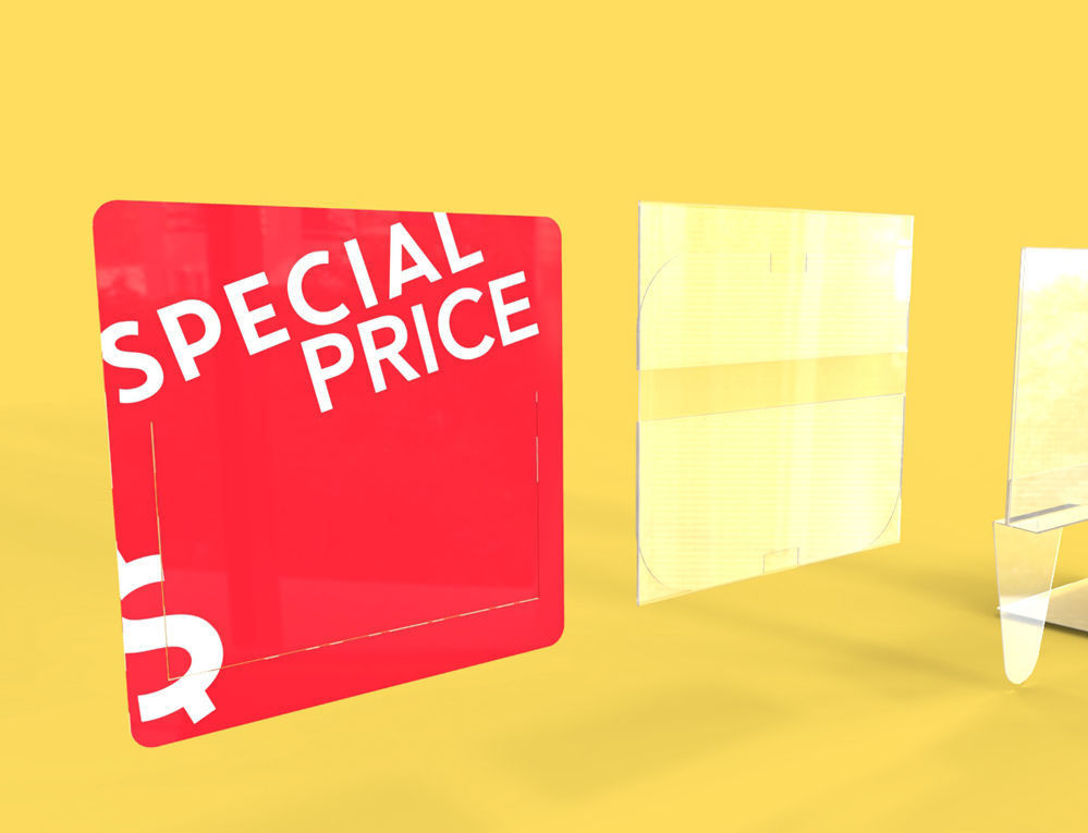Plastic price frame labels tag sale 3D model | CGTrader