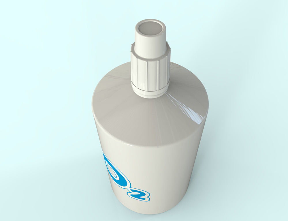 White plastic drip bottle H2O2 - medicine - cure - health 3D model ...