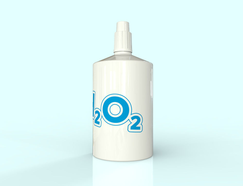 White plastic drip bottle H2O2 - medicine - cure - health 3D model ...