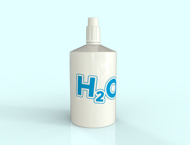 White plastic drip bottle H2O2 - medicine - cure - health 3D model ...