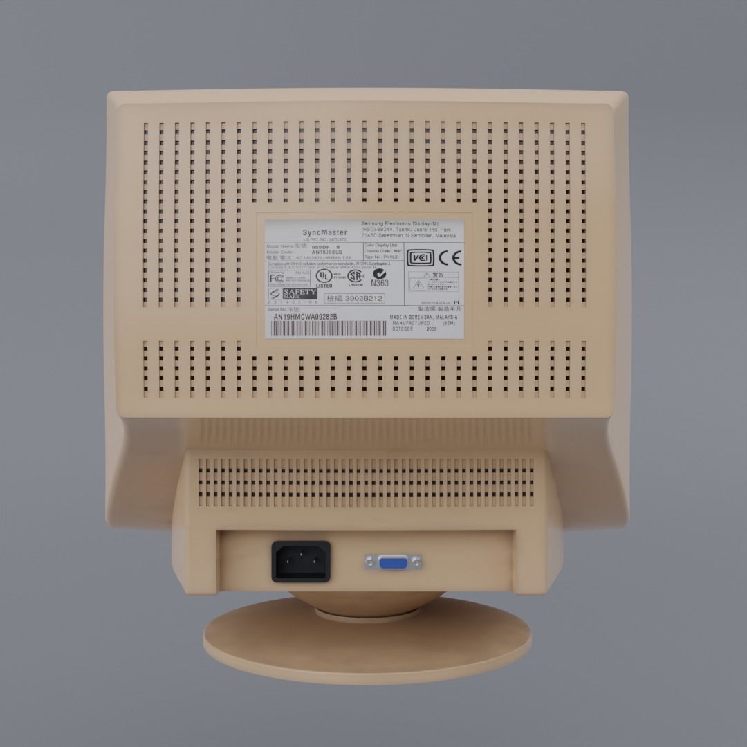 Old CRT Computer Monitor 3D model | CGTrader