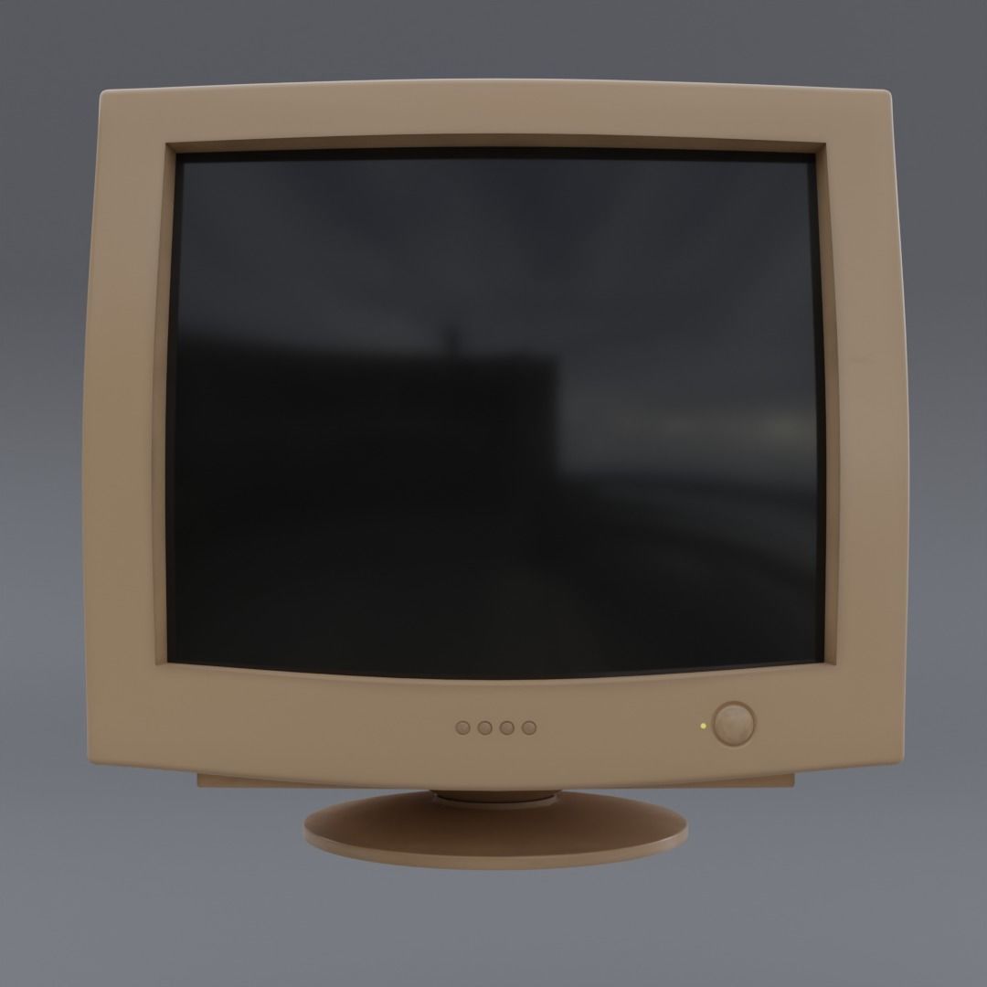 Old CRT Computer Monitor 3D model | CGTrader