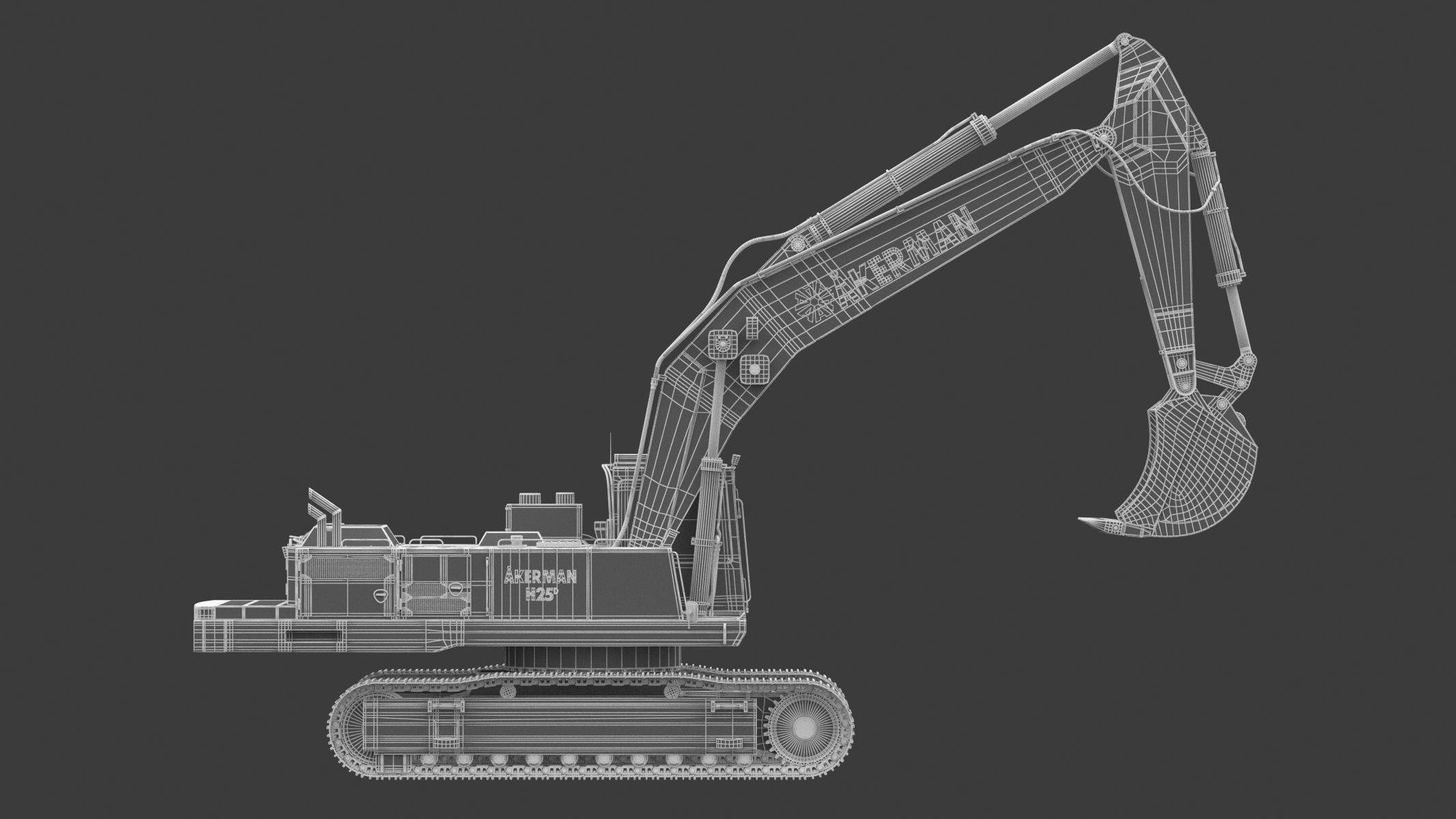 Akerman H25D Backhoe Excavator 3D model | CGTrader