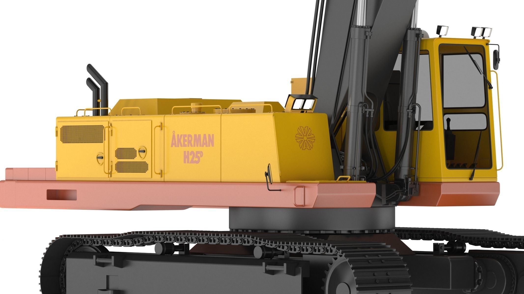 Akerman H25D Backhoe Excavator 3D model | CGTrader