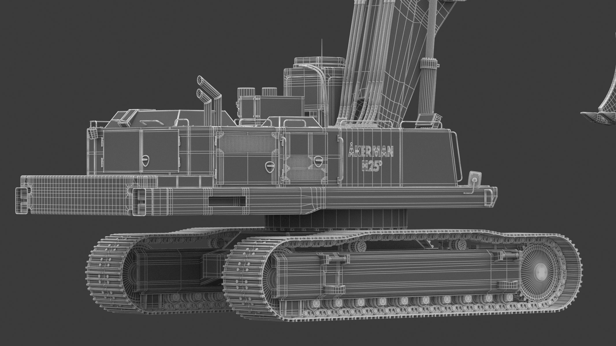 Akerman H25D Backhoe Excavator 3D model | CGTrader