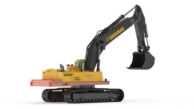 Akerman H25D Backhoe Excavator 3D model | CGTrader