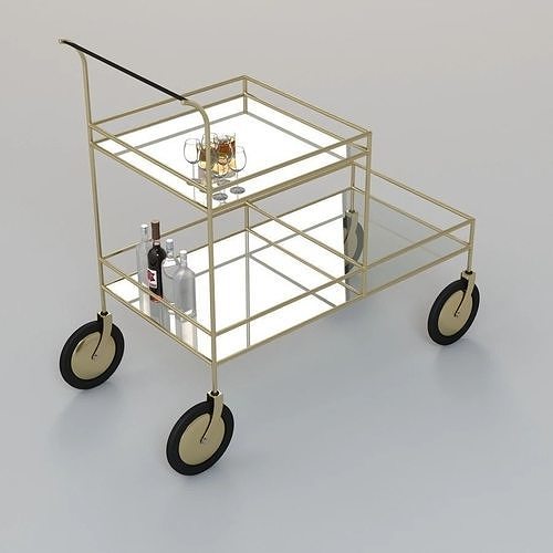 Gable Bar Cart 3D model | CGTrader