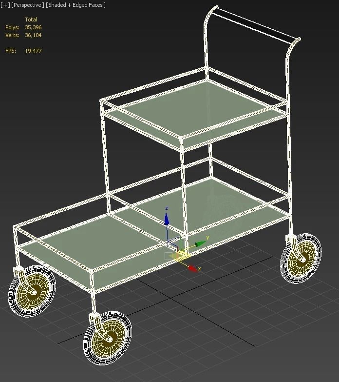 Gable Bar Cart 3D model | CGTrader