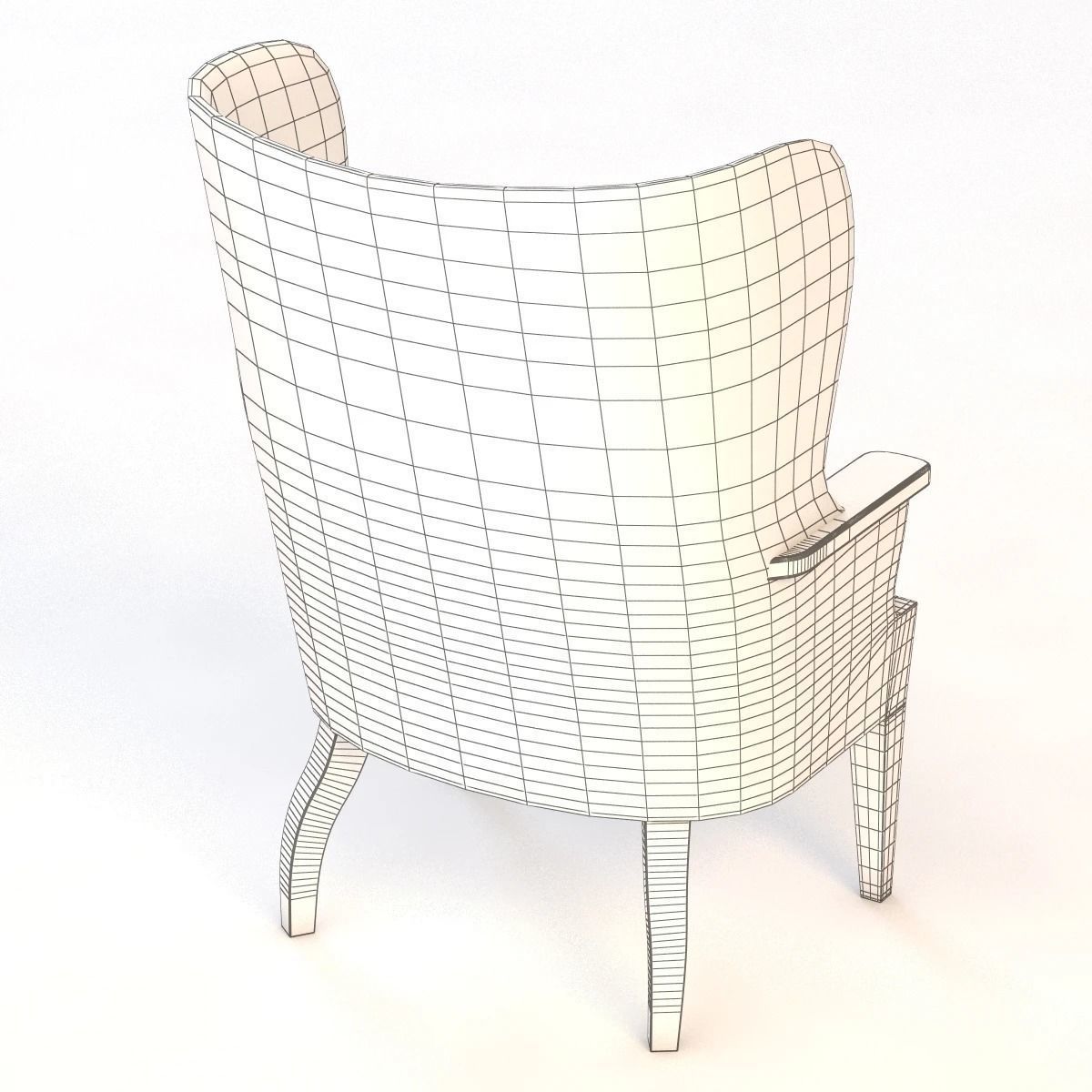 Formations Wooden Barrel Wing Chair 3D model | CGTrader