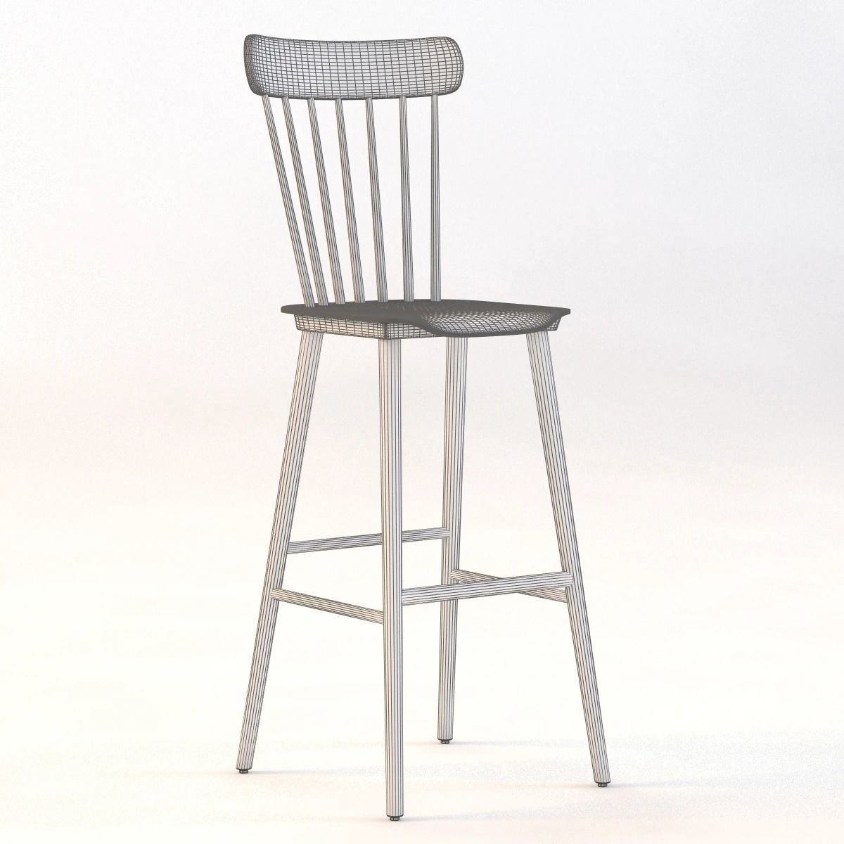 English Windsor Bar Stool 3D model | CGTrader