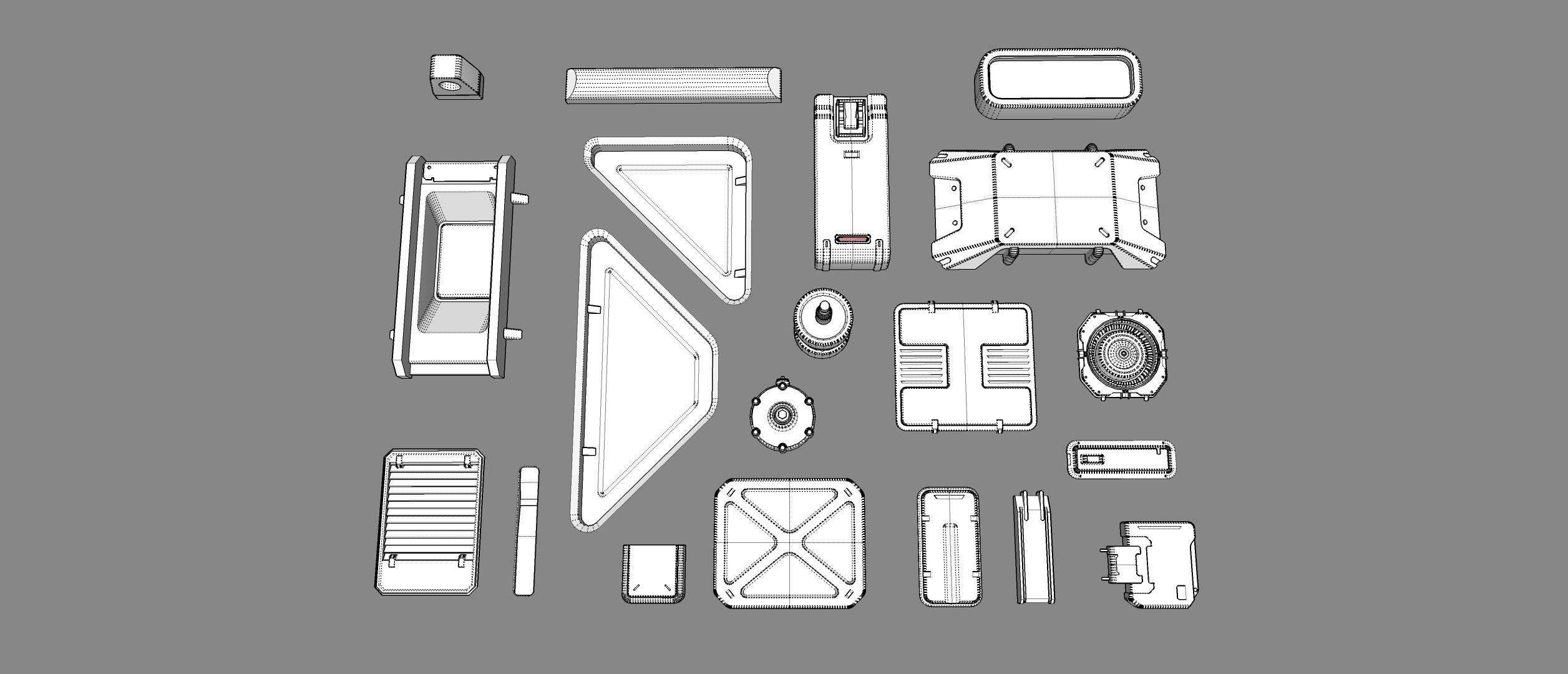 Sci fi trim sheets 1 3D model | CGTrader